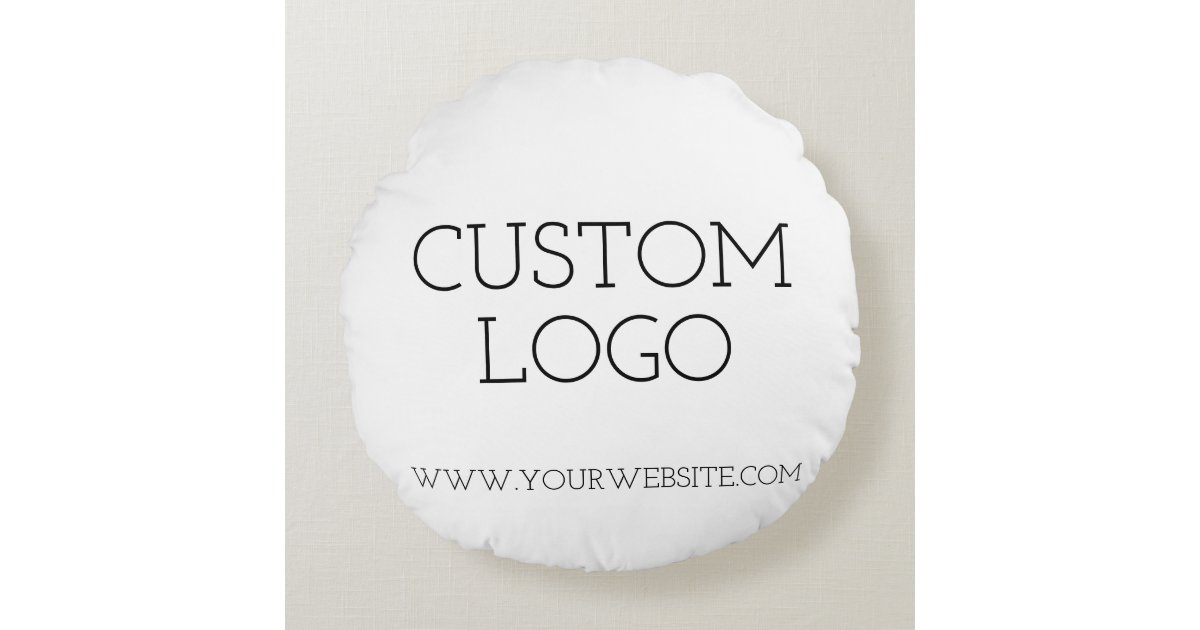 Custom Logo Modern Round Pillow | Zazzle