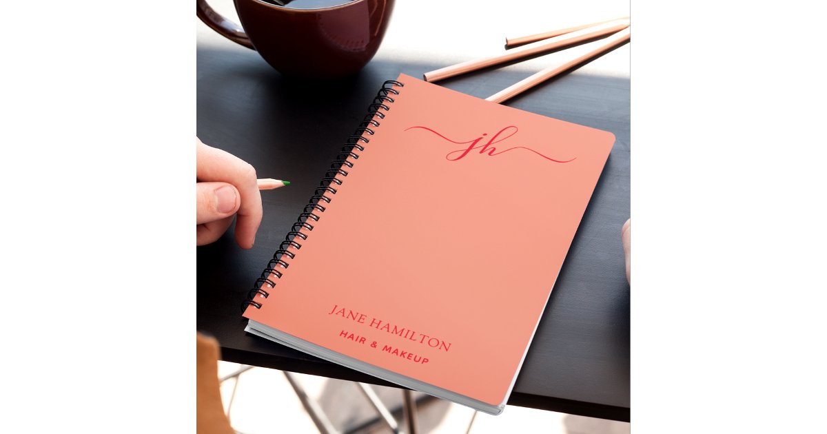 Custom Logo Monogram Script Name Notebook | Zazzle