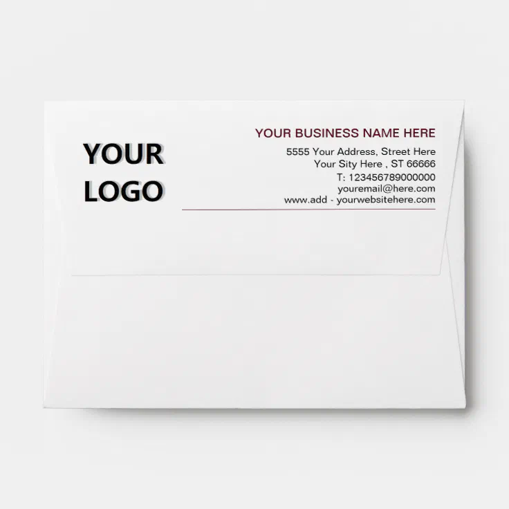 Custom Logo Name Address Info Business Envelope | Zazzle