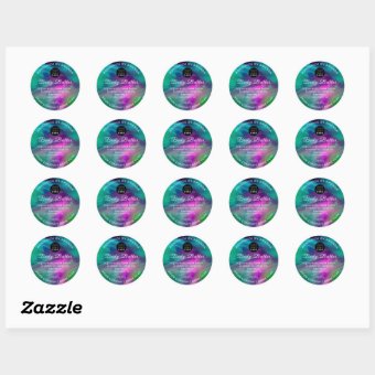 Custom Logo Name Body Butter Logo Abstract Pink Classic Round Sticker ...