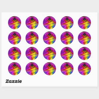 Custom Logo Name Body Butter Logo Rainbow Classic Round Sticker | Zazzle