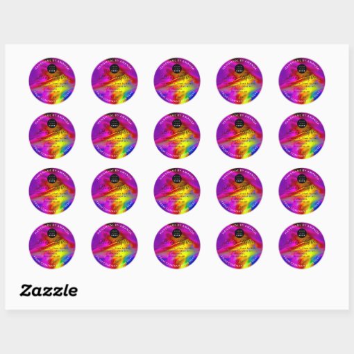 Custom Logo Name Body Butter Logo Rainbow Classic Round Sticker | Zazzle
