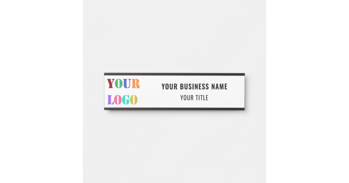 Custom Logo Name Business Door Sign Company Office | Zazzle