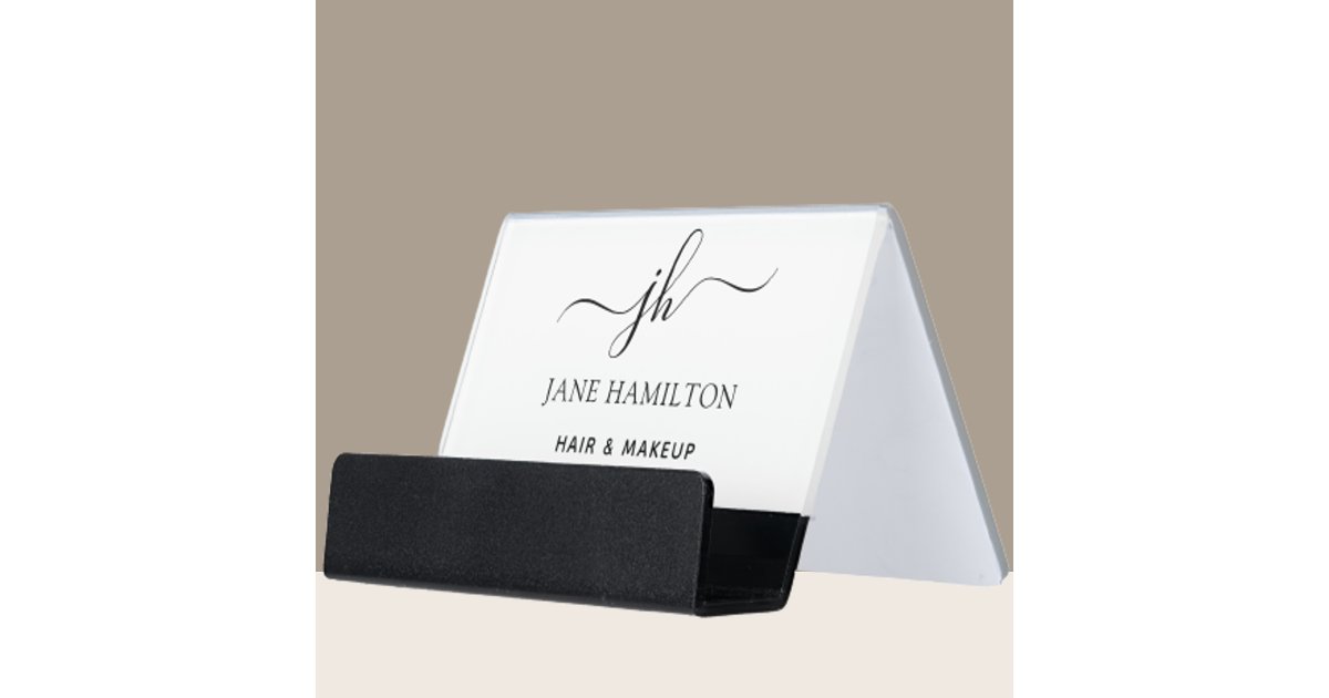 Custom Logo Name Desk Business Card Holder | Zazzle