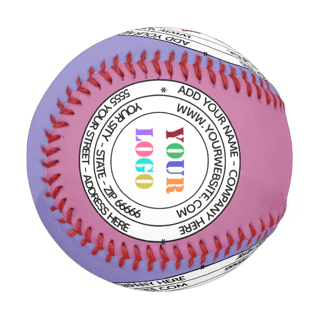 Custom Logo Name Info Branded Baseball Example | Zazzle
