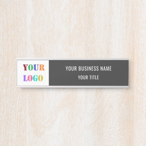 Custom Logo Name Info Business Office Door Sign | Zazzle