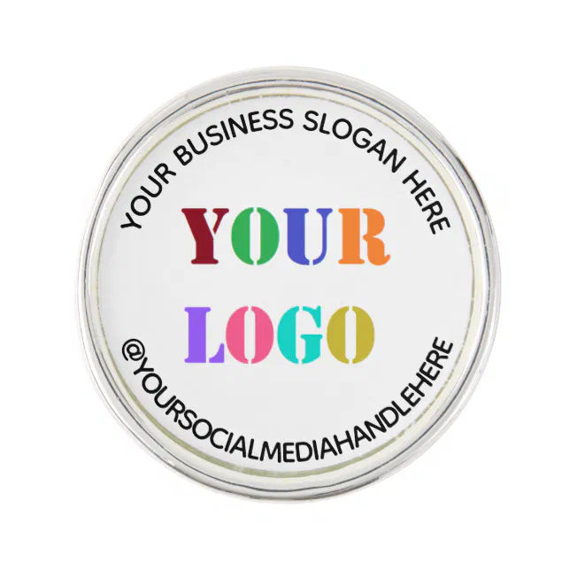 Custom Logo Name Social Media Name Lapel Pin | Zazzle