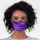Custom Logo Name Stripes Lines Purple Violet VIP Premium Face Mask | Zazzle