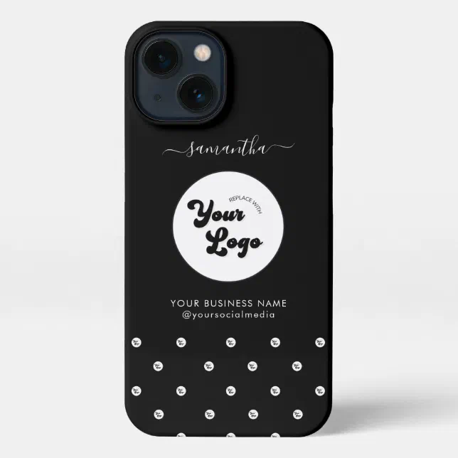 Custom Logo Name Text Modern Business Company iPhone Case | Zazzle