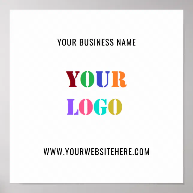 Custom Logo Name Text Promotional Business Poster | Zazzle