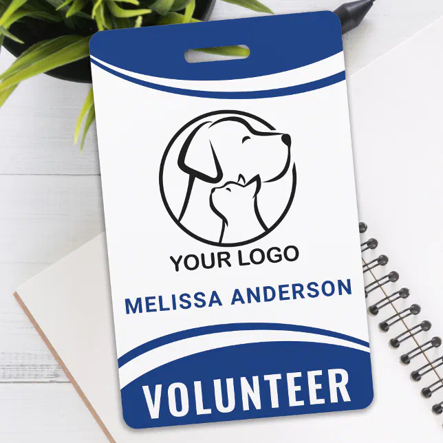 Custom Logo Name Volunteer ID Badge | Zazzle