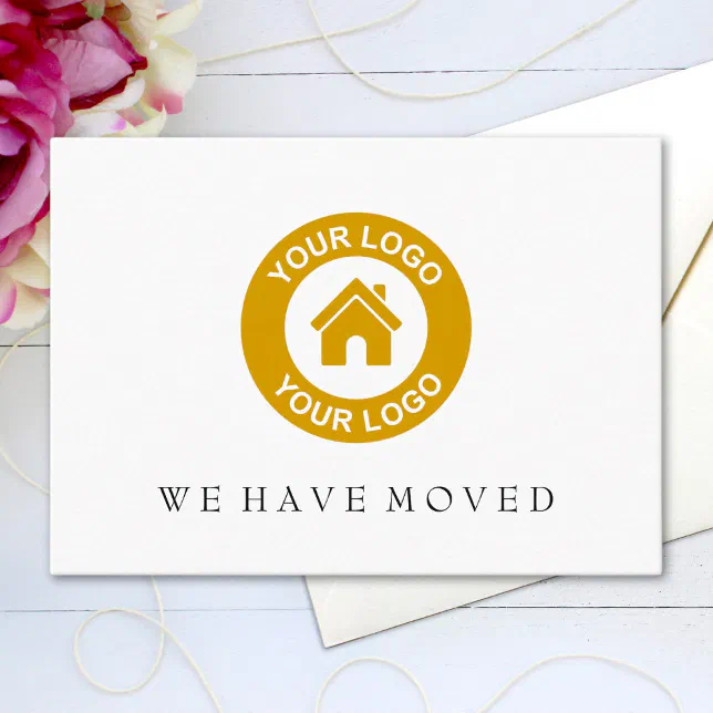 Custom Logo New Address Moving Announcement Card | Zazzle