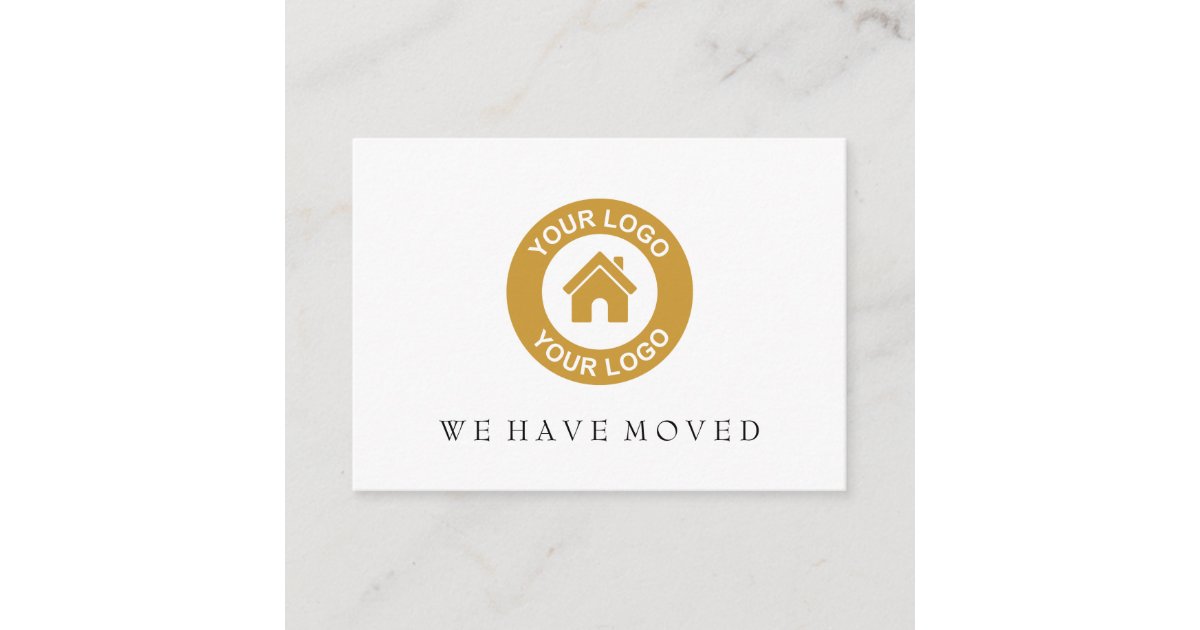 Custom Logo New Address Moving Announcement Card | Zazzle