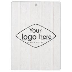 custom logo on white wood boards clipboard | Zazzle