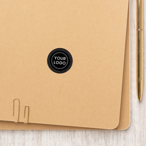 Custom logo or graphic round black patch | Zazzle