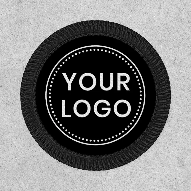Custom logo or graphic round black patch | Zazzle