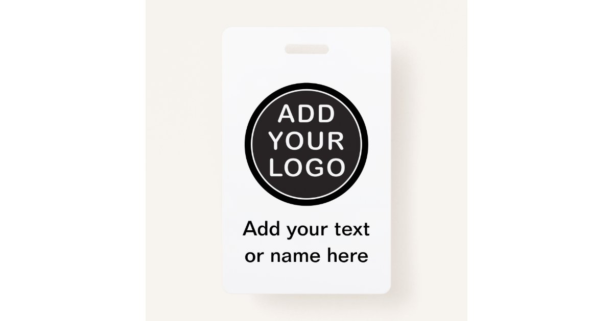 Custom logo or photo employee name id badge | Zazzle