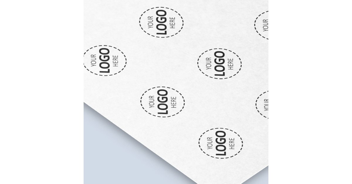 Custom Logo Pattern White Promotional Tissue Paper | Zazzle