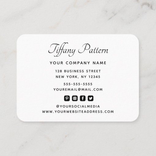 Custom Logo Photo Modern Script Social Media Icon Business Card | Zazzle