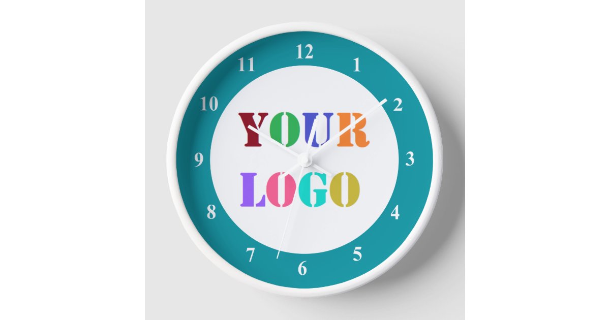 Custom Logo Photo Promotional Business Wall Clock | Zazzle