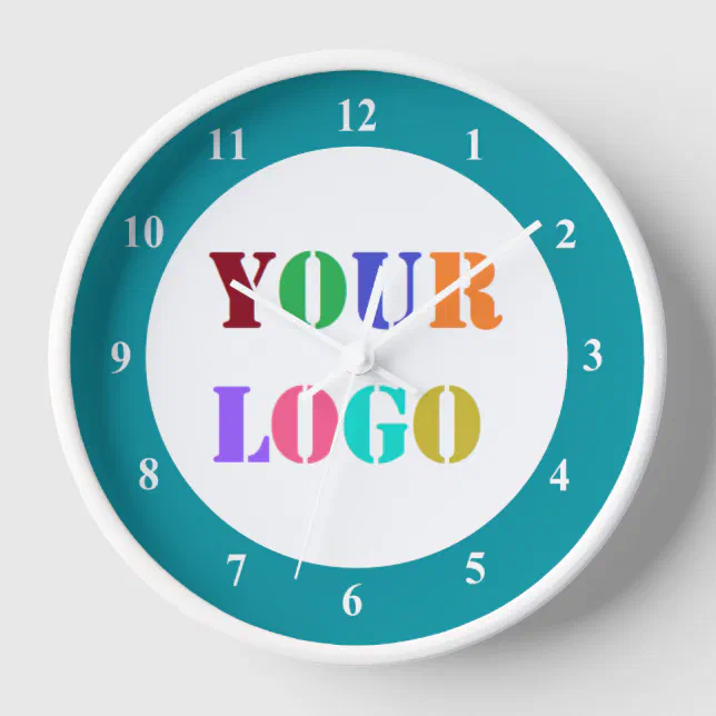 Custom Logo Photo Promotional Business Wall Clock | Zazzle