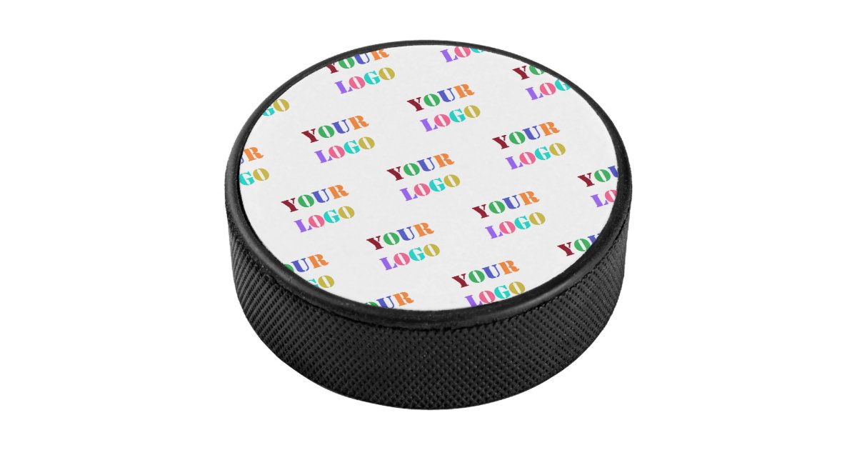Custom Logo Photo Promotional Personalized Modern Hockey Puck | Zazzle