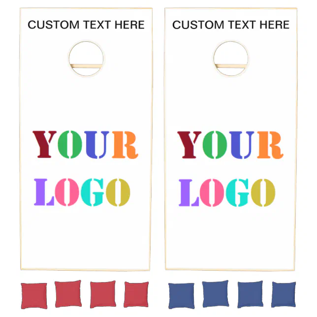 Custom Logo Photo Text Cornhole Set Promotional | Zazzle