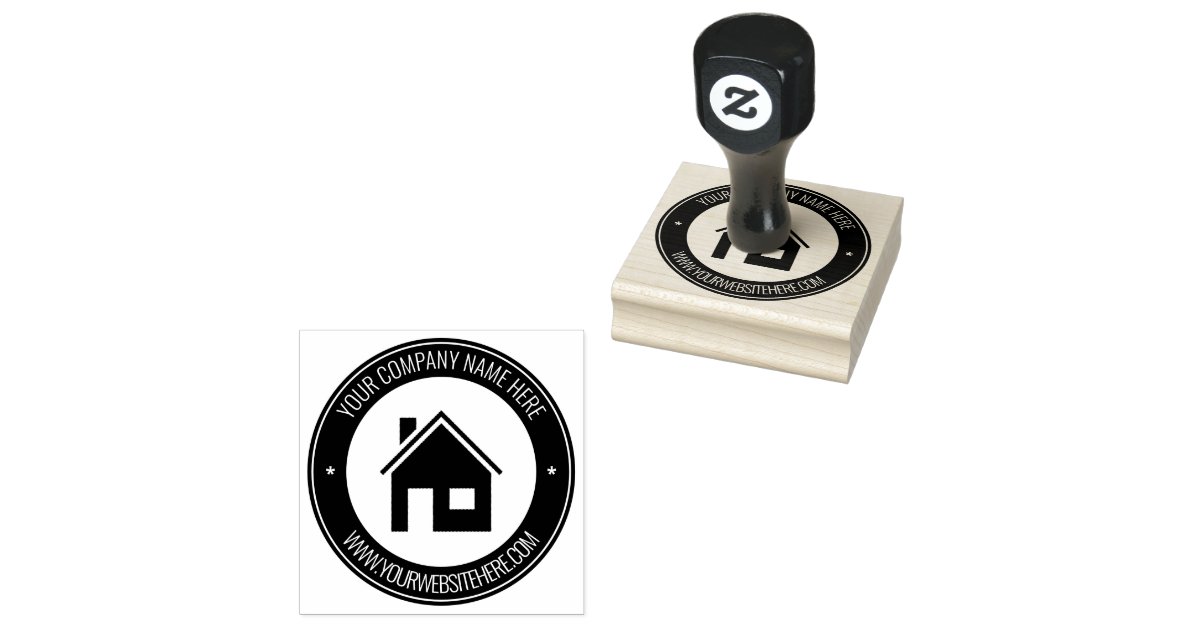 Custom Logo Photo Text Round Rubber Stamp Template | Zazzle