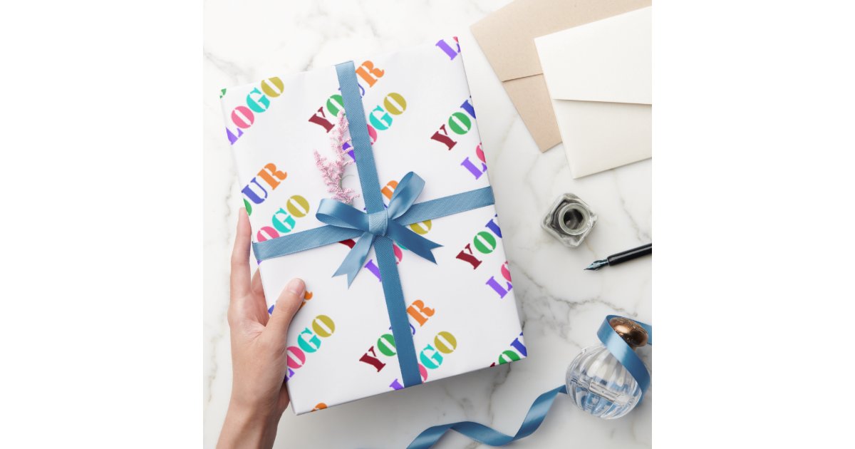 Custom Logo Photo Wrapping Paper Promotional Gift | Zazzle