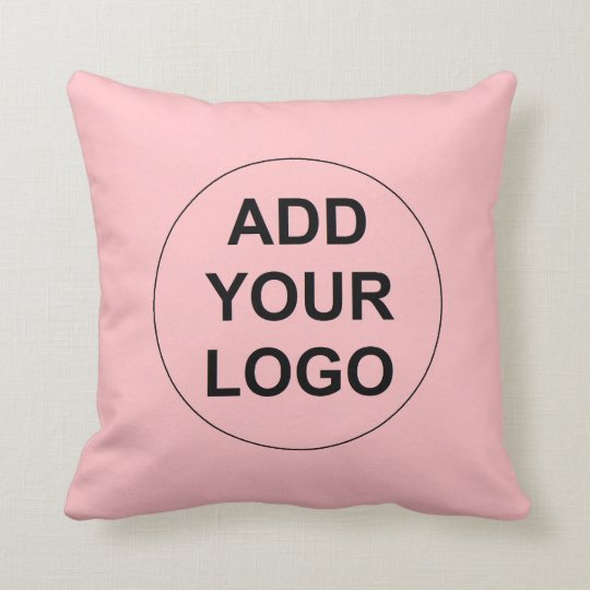 Custom Logo Pink Cushion | Zazzle.com