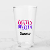 Custom Logo Pint Glass with Your Logo And Name | Zazzle
