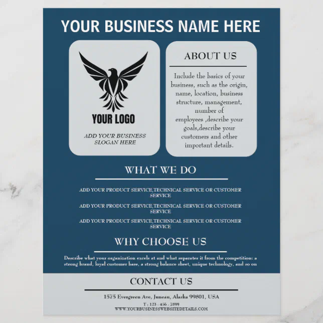 Custom Logo Professional New Business Advertising Flyer | Zazzle
