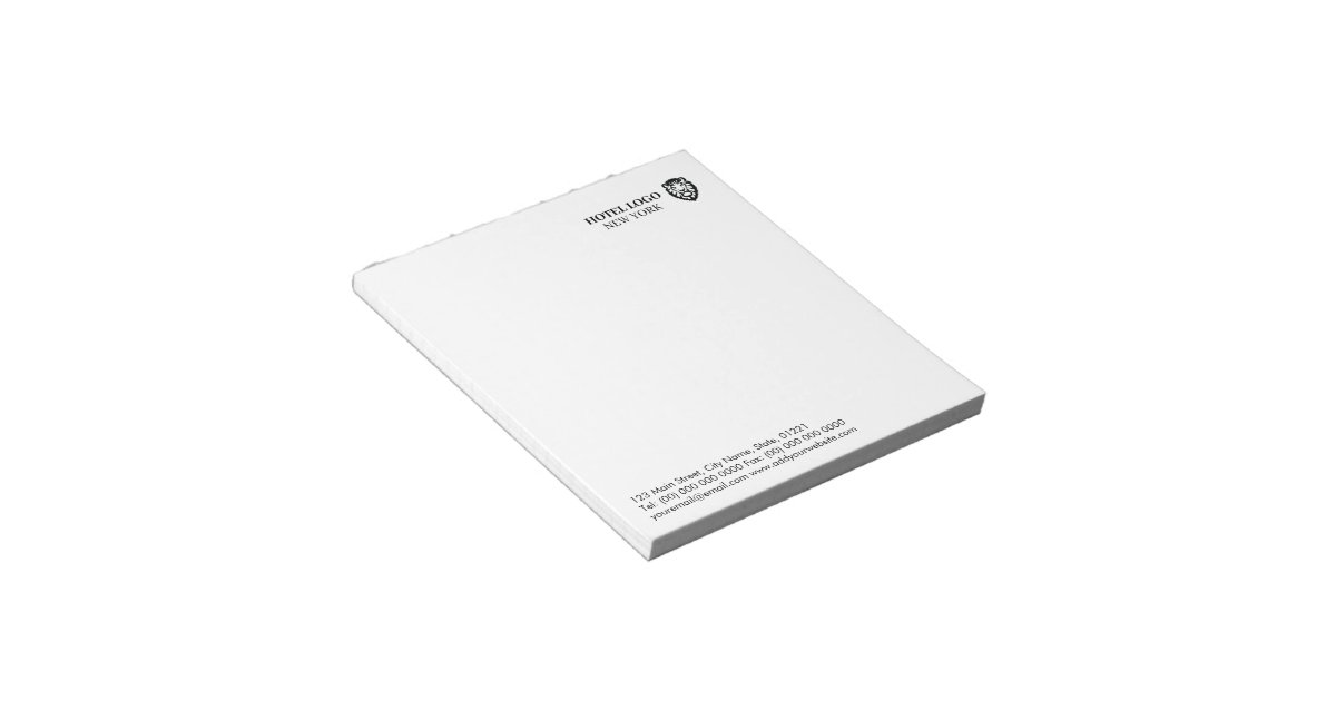 Custom Logo Promotional Supplies Hotel Notepad | Zazzle