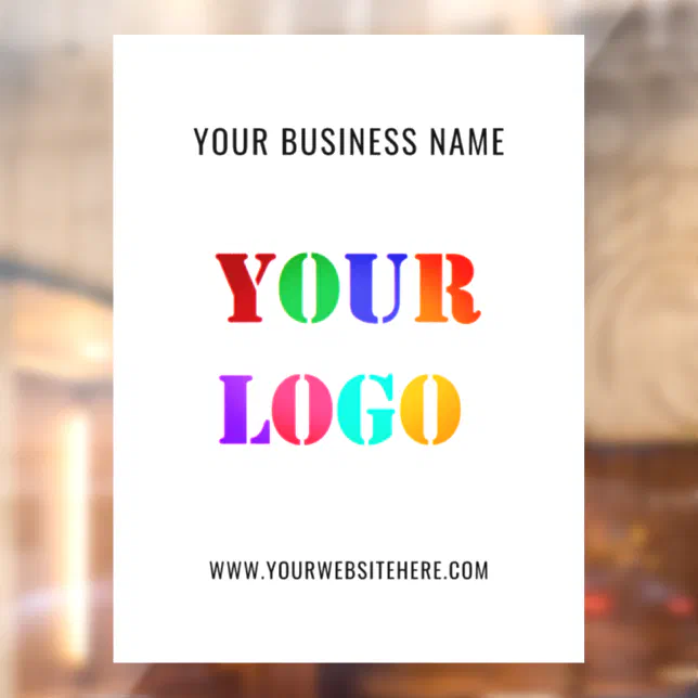 Custom Logo Promotional Your Business Personalized Window Cling | Zazzle