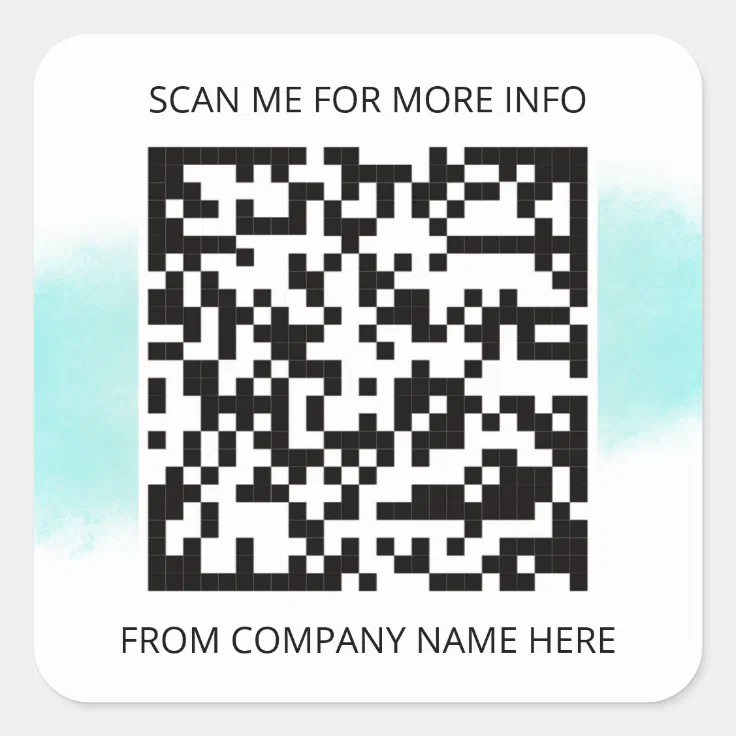 Custom Logo QR Code Name Thank You Shop Square Sticker | Zazzle