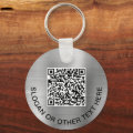 Custom Logo QR Code Promotional Silver Keychain | Zazzle