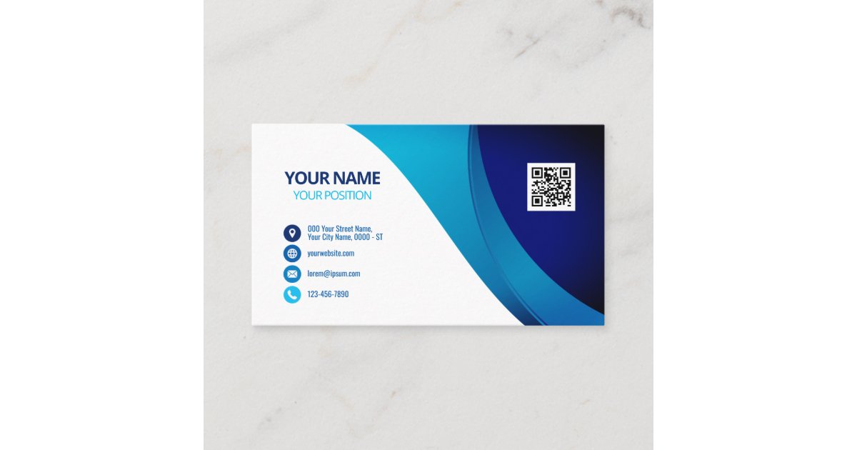 Custom Logo QR Code Stylish Modern Professional Bu Business Card | Zazzle
