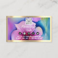 Custom Logo QR Code Watercolor Gold Social Flowers Business Card | Zazzle
