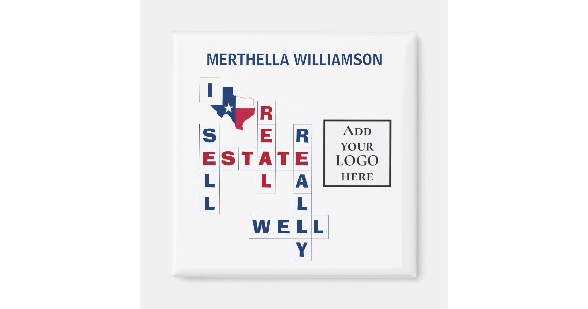 Custom LOGO Realtor TEXAS Real Estate Magnet | Zazzle