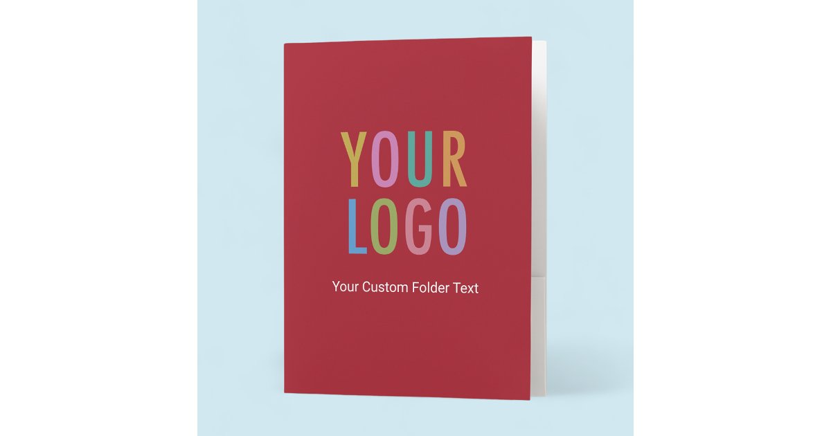 Custom Logo Red Presentation Folder Small Quantity | Zazzle