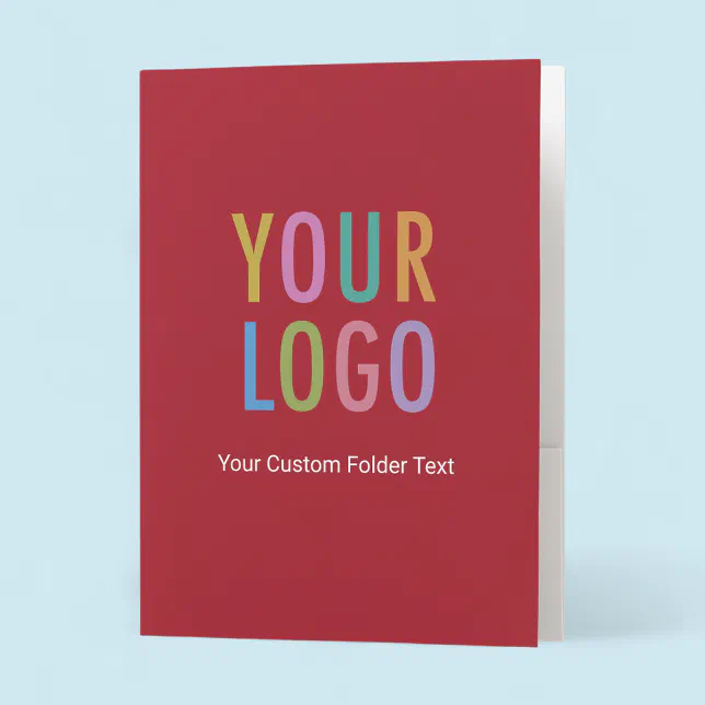 Custom Logo Red Presentation Folder Small Quantity | Zazzle