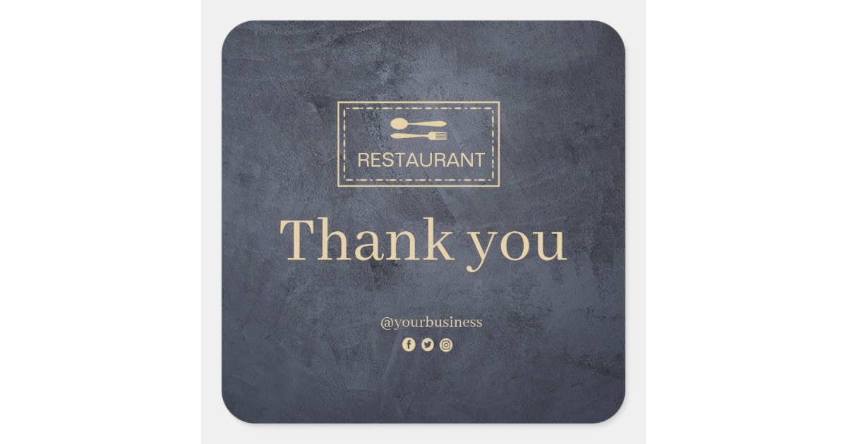 Custom logo restaurant | Thank you sticker | Zazzle