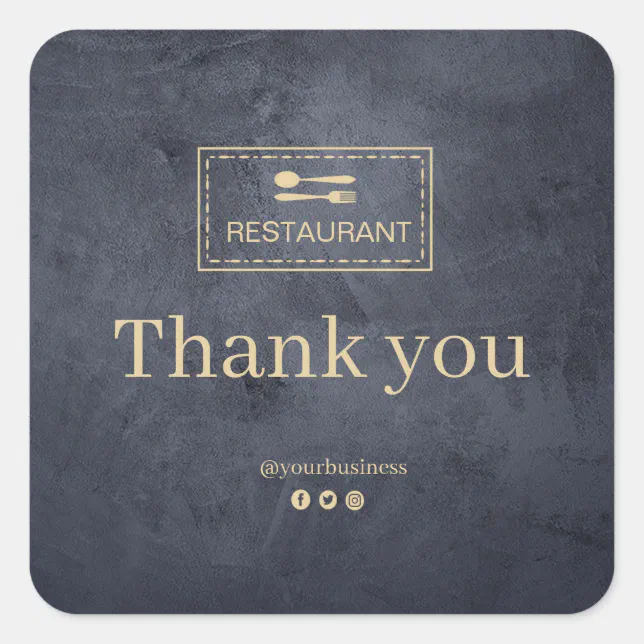 Custom logo restaurant | Thank you sticker | Zazzle
