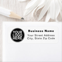 Custom Logo Return Address Labels Minimalist | Zazzle