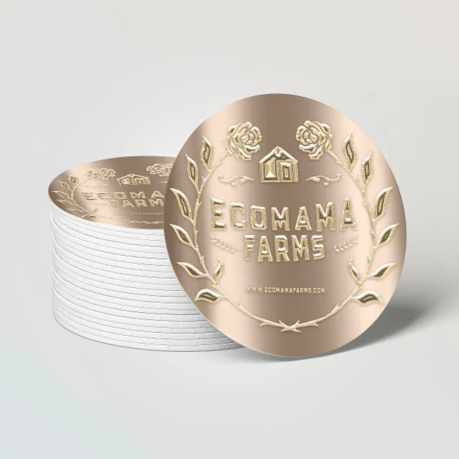 Custom Logo Rose Drips Tester Sample Packaging Classic Round Sticker ...