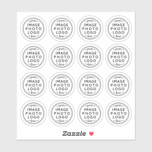 Custom logo round circle circular vinyl stickers | Zazzle
