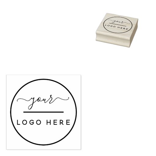 Custom logo rubber stamp | Zazzle