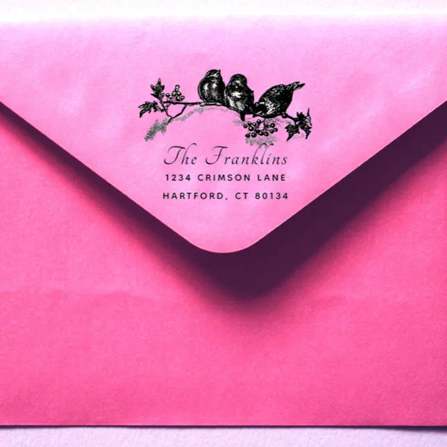 Custom Logo Script Family Name Return Address Self-inking Stamp | Zazzle