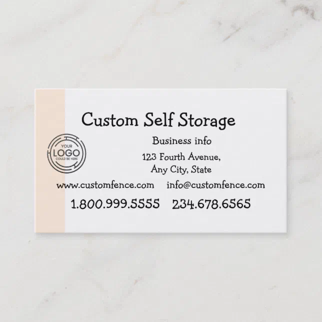Custom Logo Self Storage Business Card | Zazzle