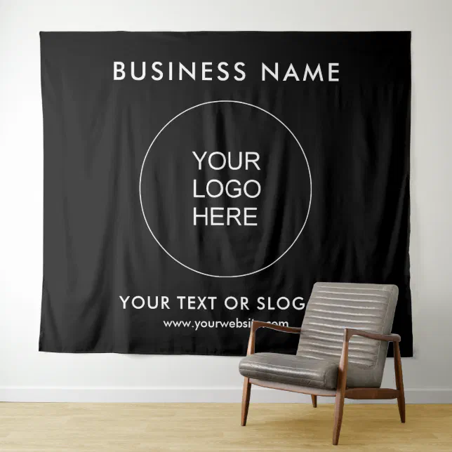 Custom Logo Seminar Event Party Backdrop Template | Zazzle